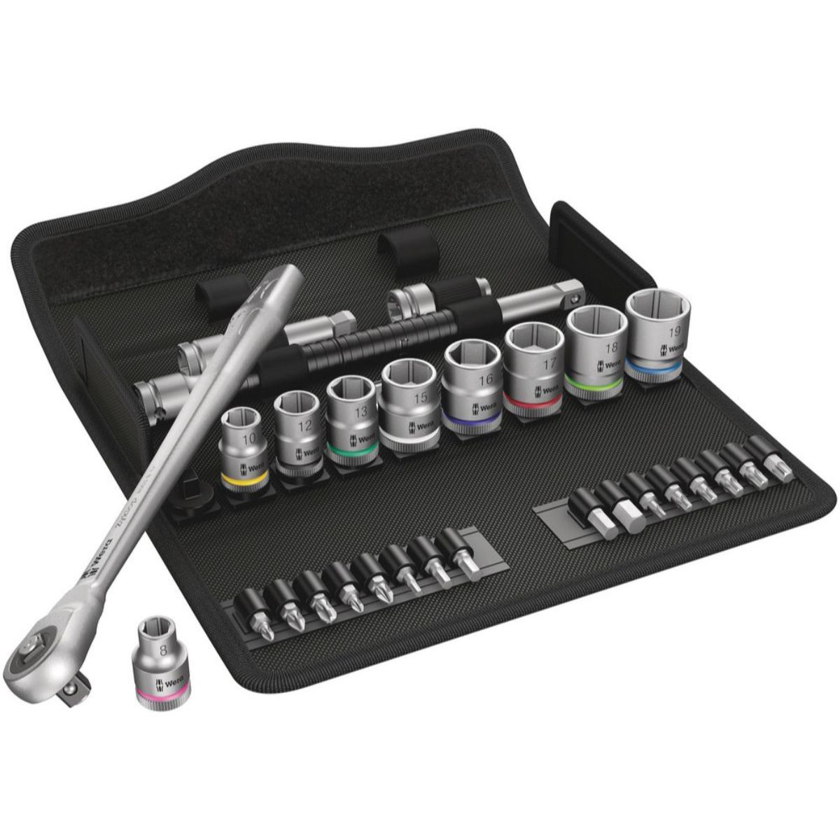 Wera 8100 SB HF 1 Zyklop Metal-Knarrensatz, Umschalthebel, 3/8"-Antrieb ...