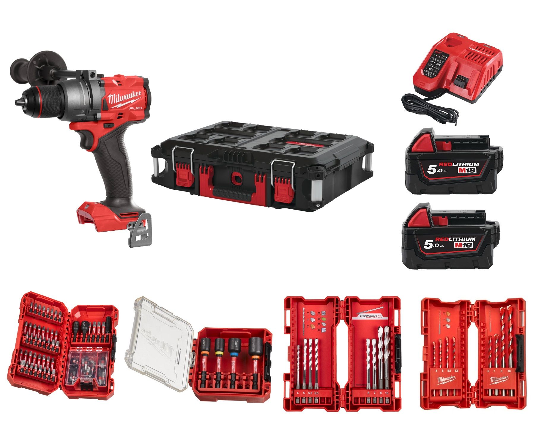 Milwaukee FUEL Akku-Schlagbohrschrauber M18FPD3100P-502P Aktions-Set 100 Jahre Milwaukee ...